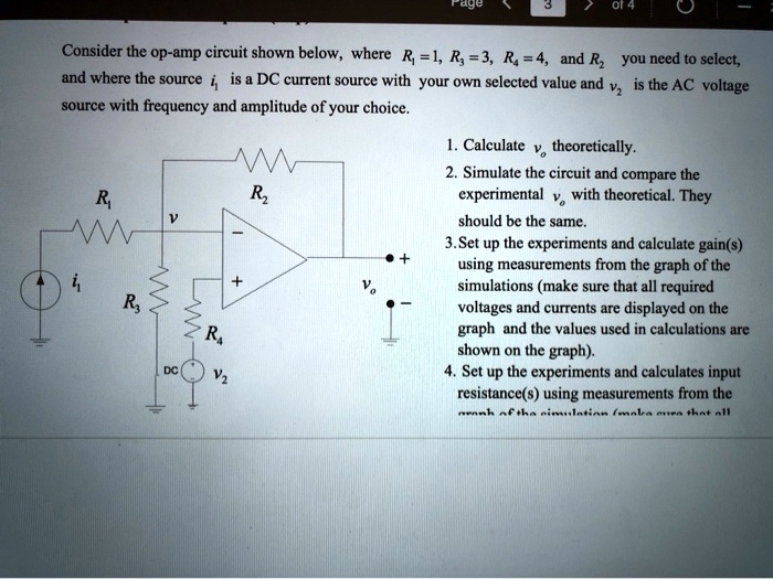 SOLVED: Please provide what values to pick and how to calculate V0. Consider the op-amp circuit ...