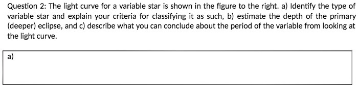 Question 2 the light curve for variable star is shown in the...