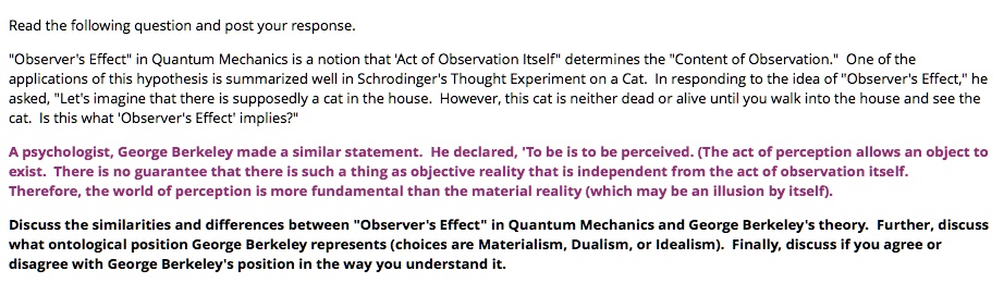 read the following question and post your response observers effect in ...