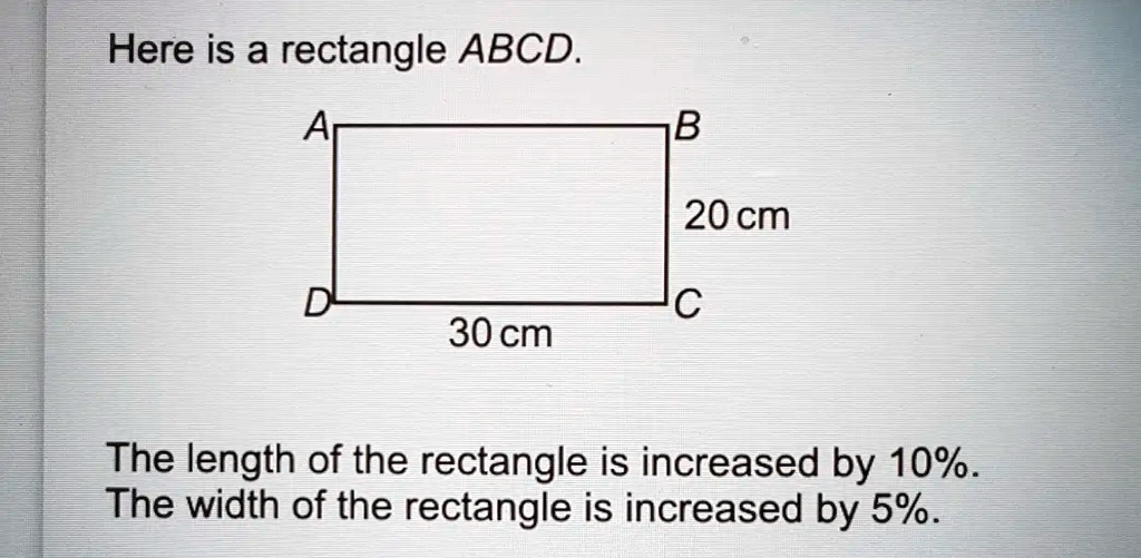 here is a rectangle abcd b 20 cm 30 cm the length of the rectangle is ...