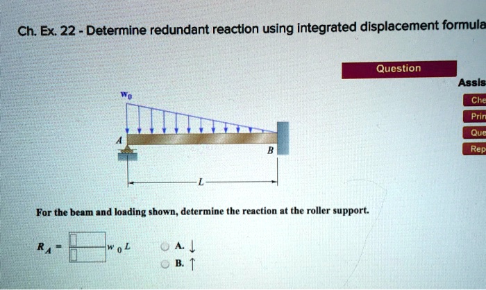 ch ex22 determine redundant reaction using integrated displacement ...