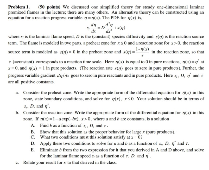 SOLVED: Problem 1. (50 points) We discussed one simplified theory for ...