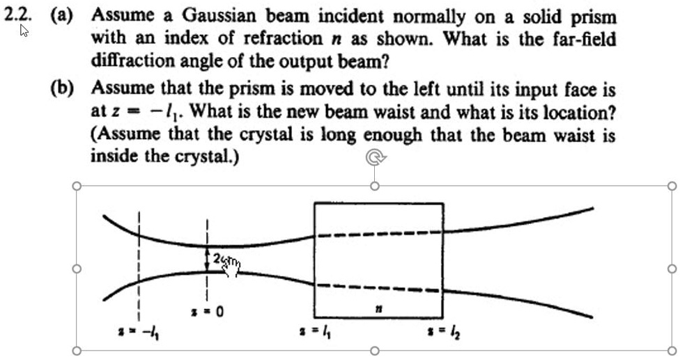 VIDEO solution: 2.2. (a) Assume a Gaussian beam incident normally on a ...