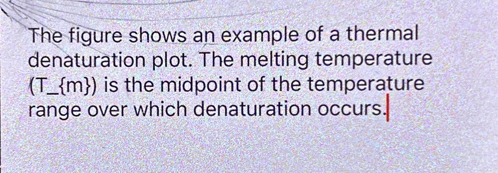 the figure shows an example of a thermal denaturation plot the melting ...