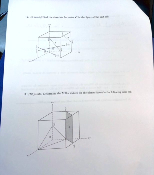 SOLVED: 2.8 points Find the direction for vector C in the figure of the unit cell 3.10 points ...