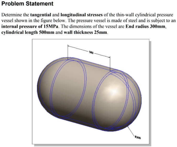 Problem Statement Determine the tangential and longitudinal stresses of ...
