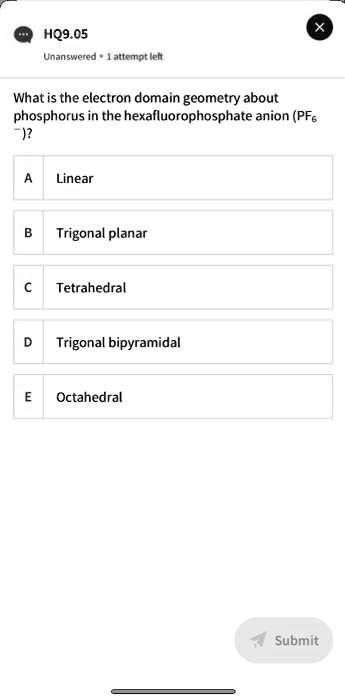 SOLVED: What is the electron domain geometry about phosphorus in the ...