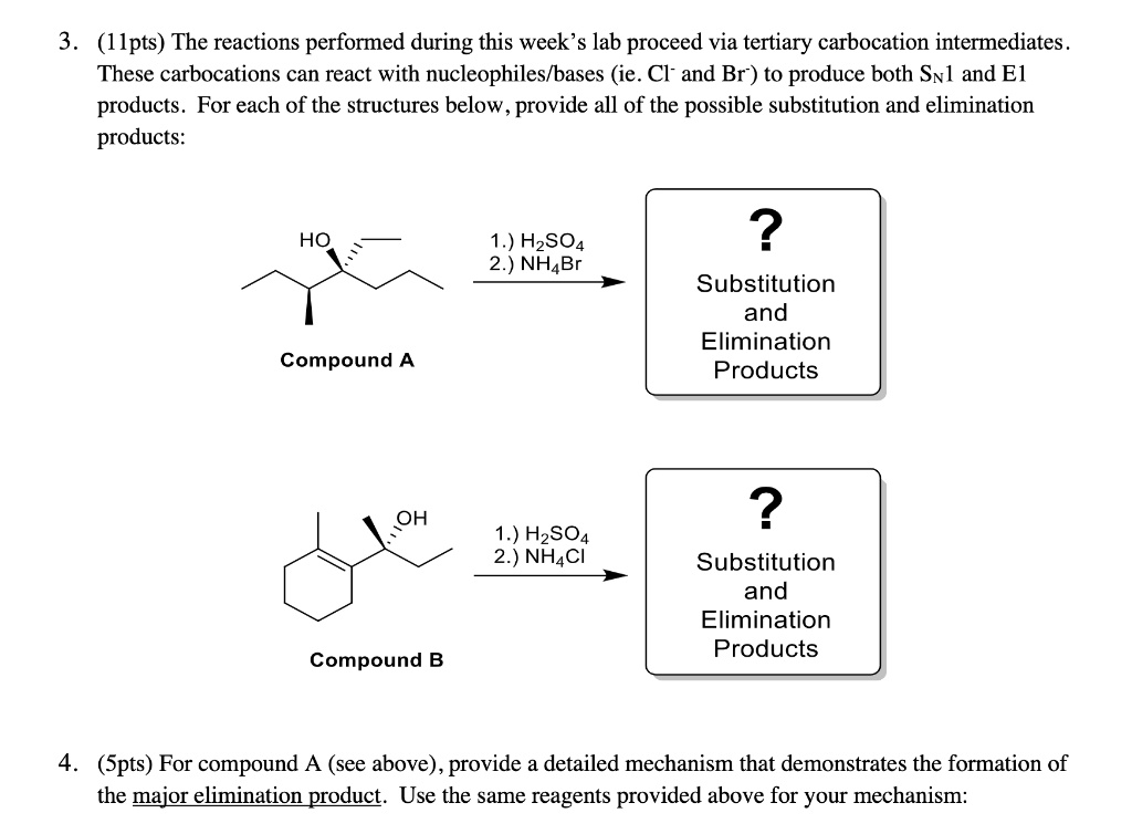 3 ipts the reactions performed during this weeks lab proceed via ...