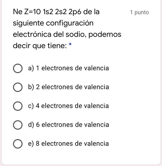 SOLVED: Ayudaaaaaaaa porfaaaaa Ne Z-10 1s2 2s2 2p6 de la siguiente ...