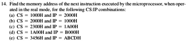 14 Find The Memory Address Of The Next Instruction Executed By The