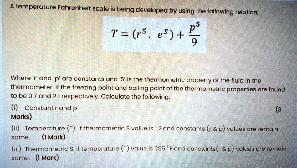 a temperature fahrenheit scale is being developed by using the ...