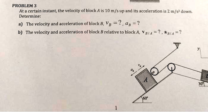 SOLVED: At a certain instant, the velocity of block A is 10 m/s up and ...