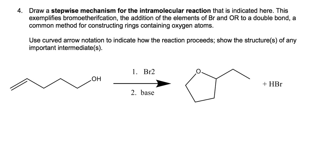 SOLVED: Draw a stepwise mechanism for the intramolecular reaction that ...