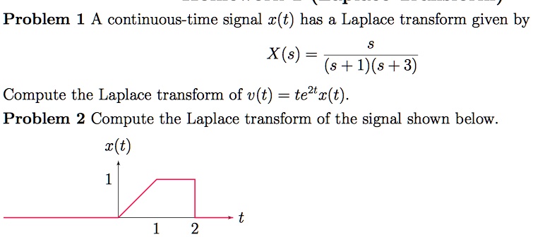 Solved Problem 1 A Continuous Time Signal Xt Has A Laplace 0546