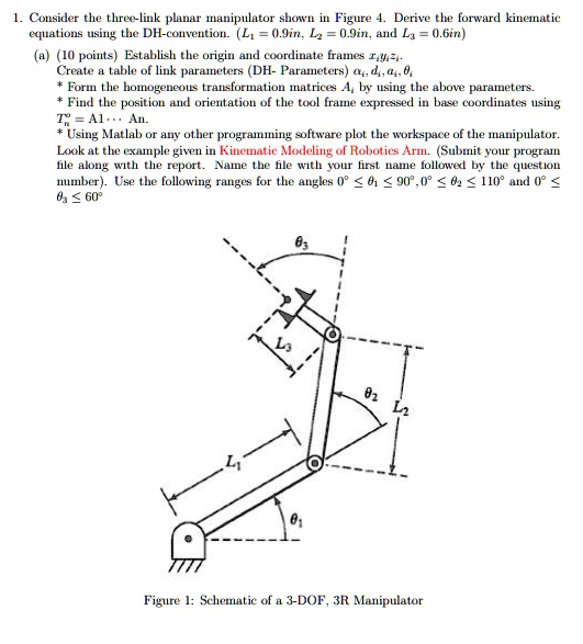 Consider the three-link planar manipulator shown in Figure 4. Derive ... Consider the three-link planar manipulator shown in Figure 4. Derive ...
