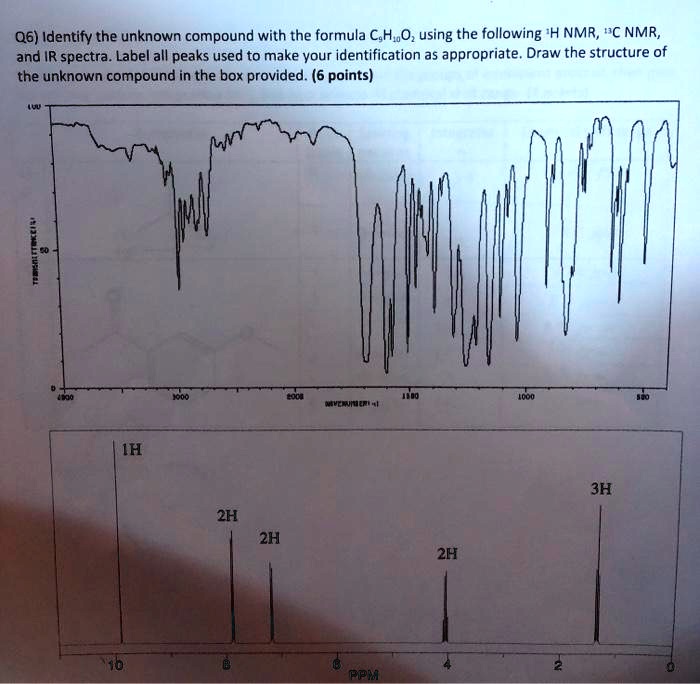 Q6) Identify the unknown compound with the formula CH3O, using the ...