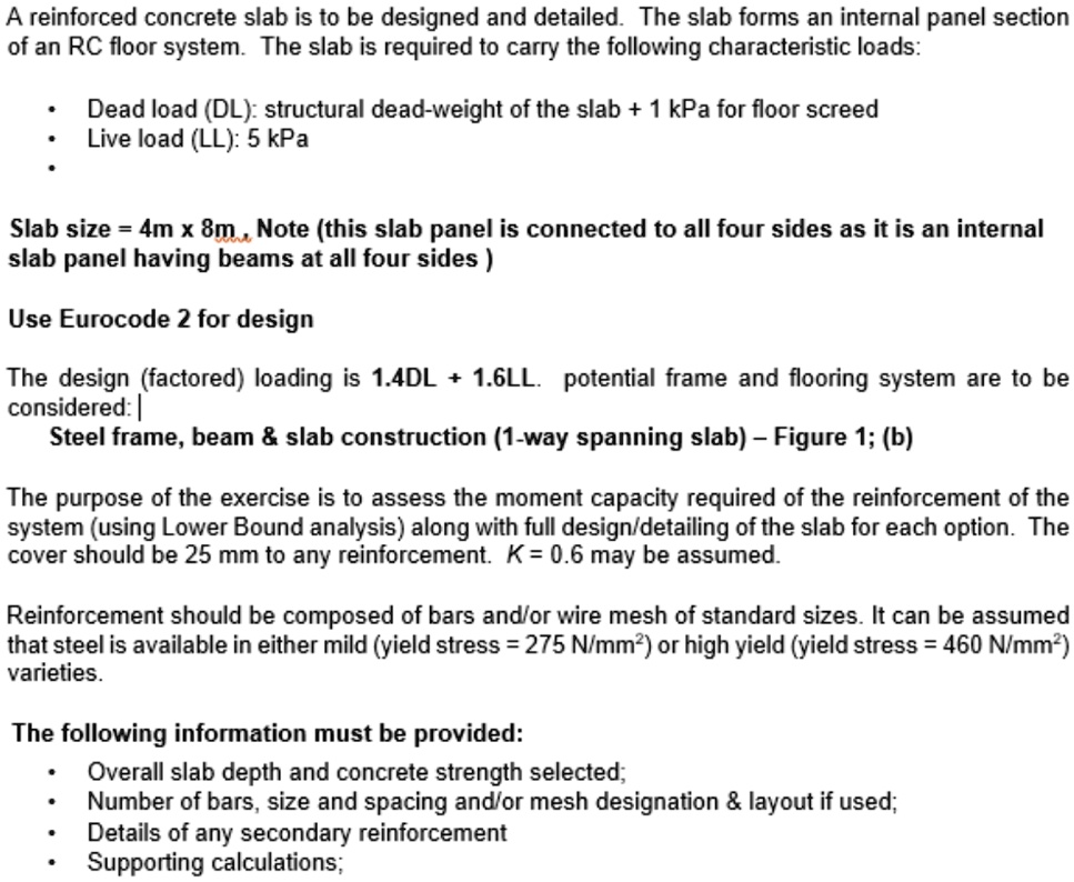 one way slab design using eurocode 2 please help me solve this quick ...