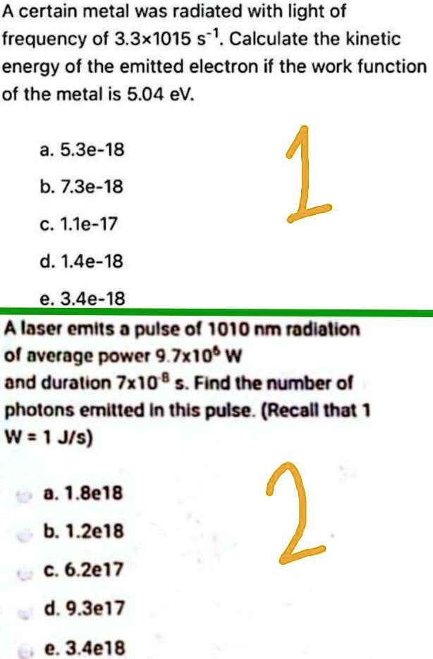 A certain metal was radiated with light of frequency of 3.3x10^15 s^-1 ...