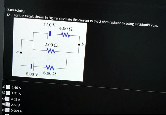 SOLVED: For the circuit shown in Figure, calculate the current in the 2-ohm resistor using ...