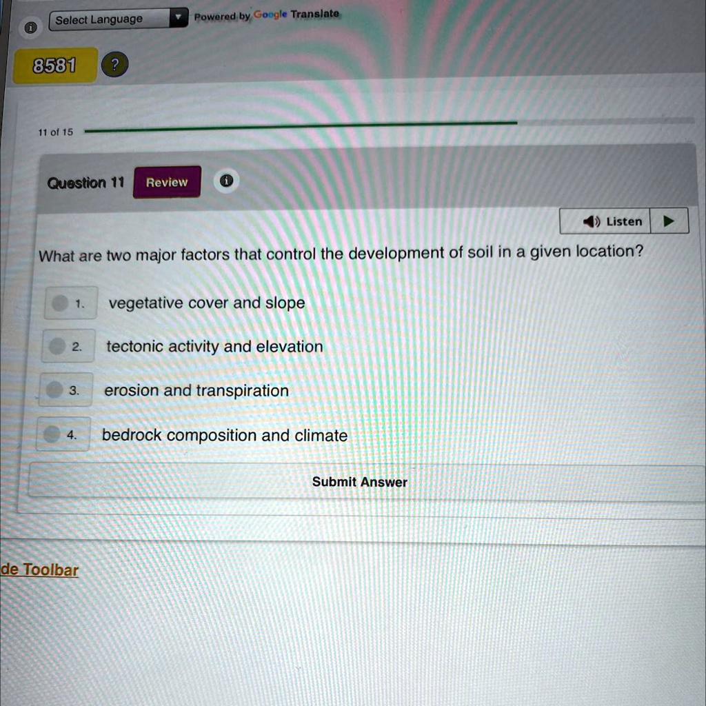 Select Language ? Powered by Google Translate 8581 ? 11 of 15 Question ...