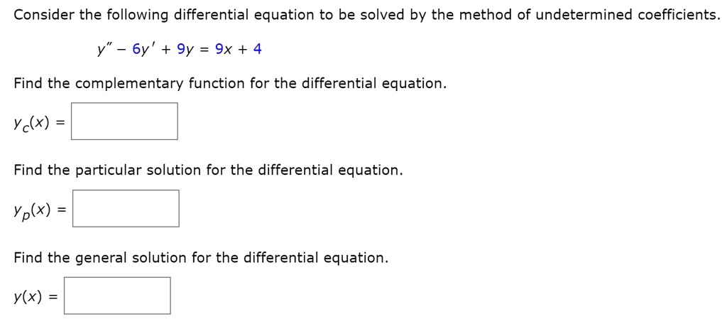 consider the following differential equation to be solved by the method ...