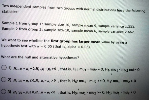 Two independent samples from two groups with normal...