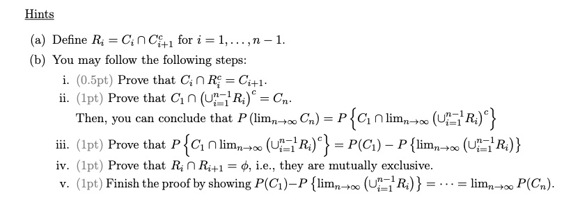 SOLVED:Hints Define Ri = Ci 0 Ci+1 for i = 1, n - 1. You may follow the ...