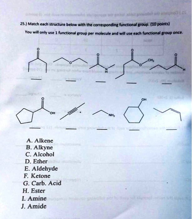 SOLVED: 25.) Match each structure below with the corresponding ...