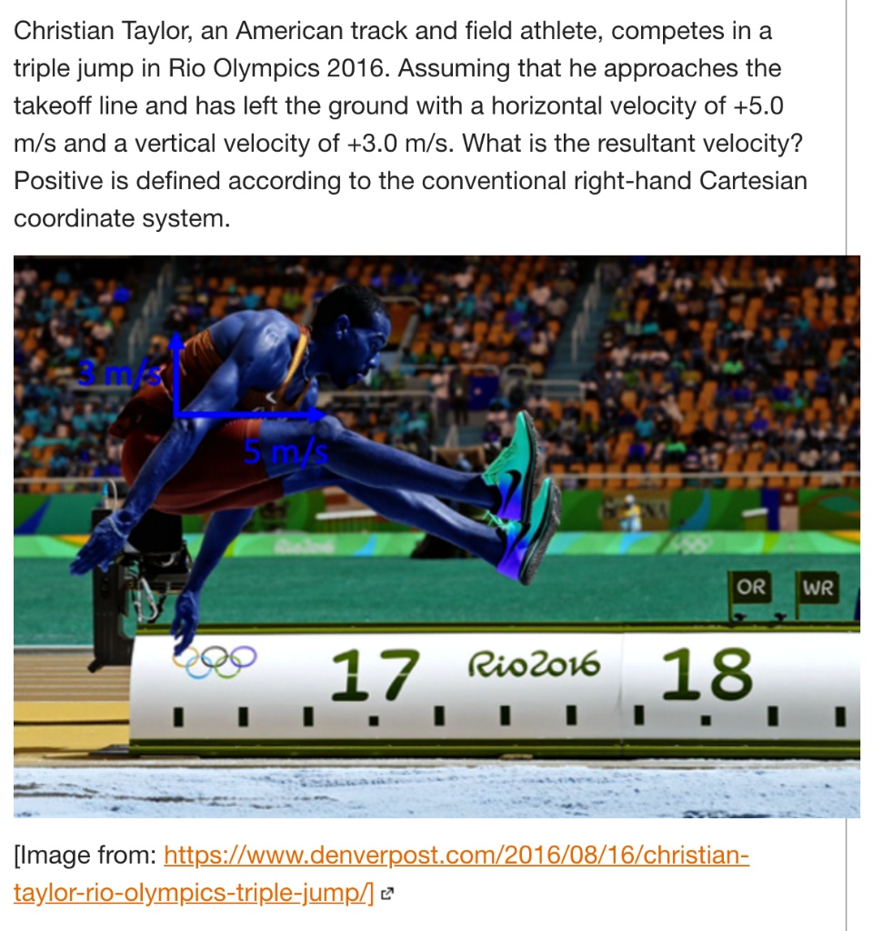 SOLVED: Christian Taylor, an American track and field athlete, competes ...
