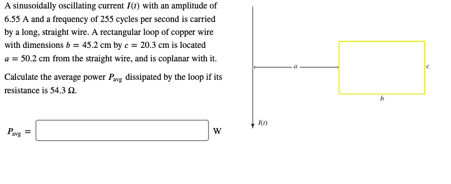a sinusoidally oscillating current it with an amplitude of 655 a and ...
