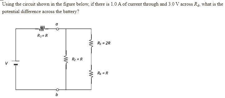 SOLVED: Using the circuit shown in the figure below; if there is 0 A of current through and 0 ...