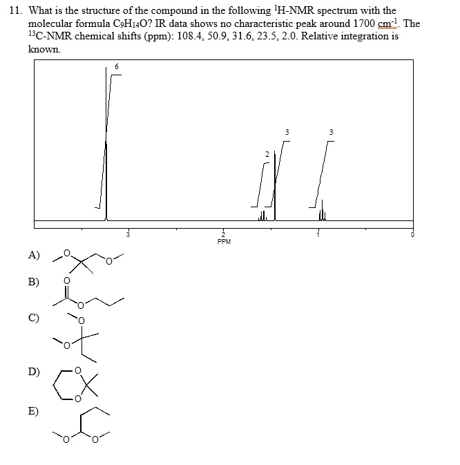 SOLVED: What is the structure of the compound in the following IH-NMR ...