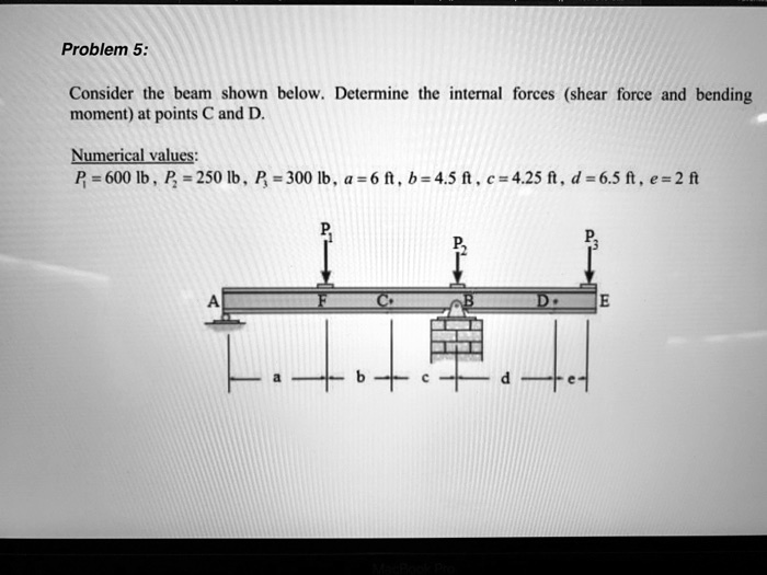 SOLVED: Please determine the shear force and bending moment at points C ...