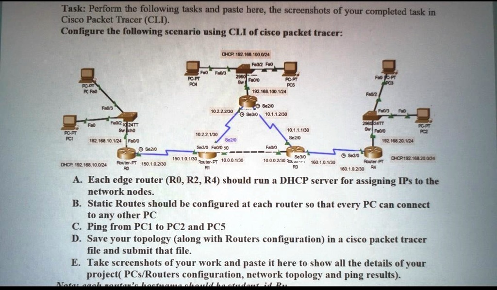 SOLVED: Texts: Networks, I want a solution using Cisco Packet Tracer. I want a clear solution ...