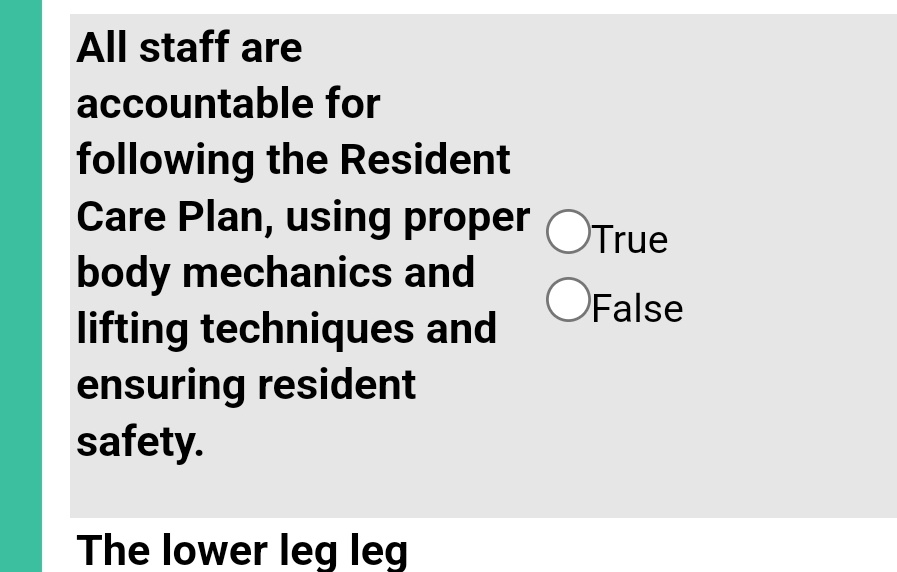 all staff are accountable for following the resident care plan using ...
