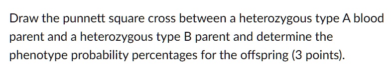 draw the punnett square cross between a heterozygous type a blood ...