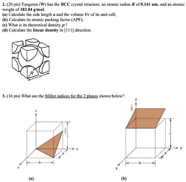 220 ptstungsten whas the bcc crystal structurean atomic radius r of ...