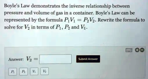 SOLVED: Boyle's Law demonstrates the inverse relationship between ...