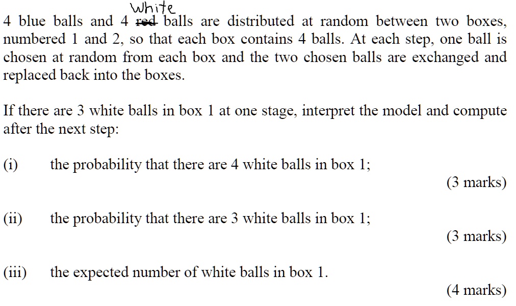 SOLVED:White 4 blue balls and 4 red balls are distributed at random ...