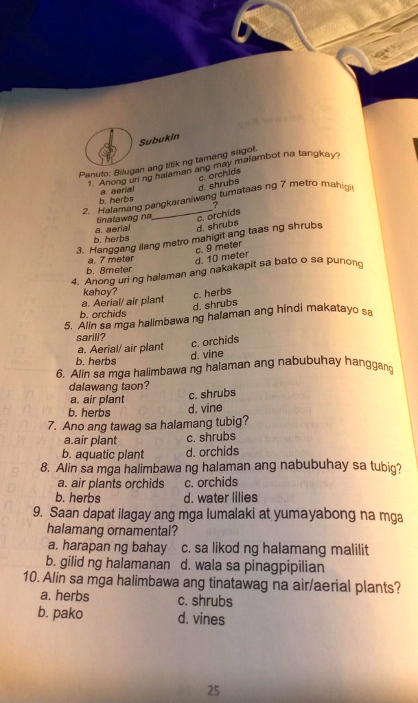 Subukin Panuto: Bilugan ang titik ng tamang sagot. 1. Anong uri ng ...