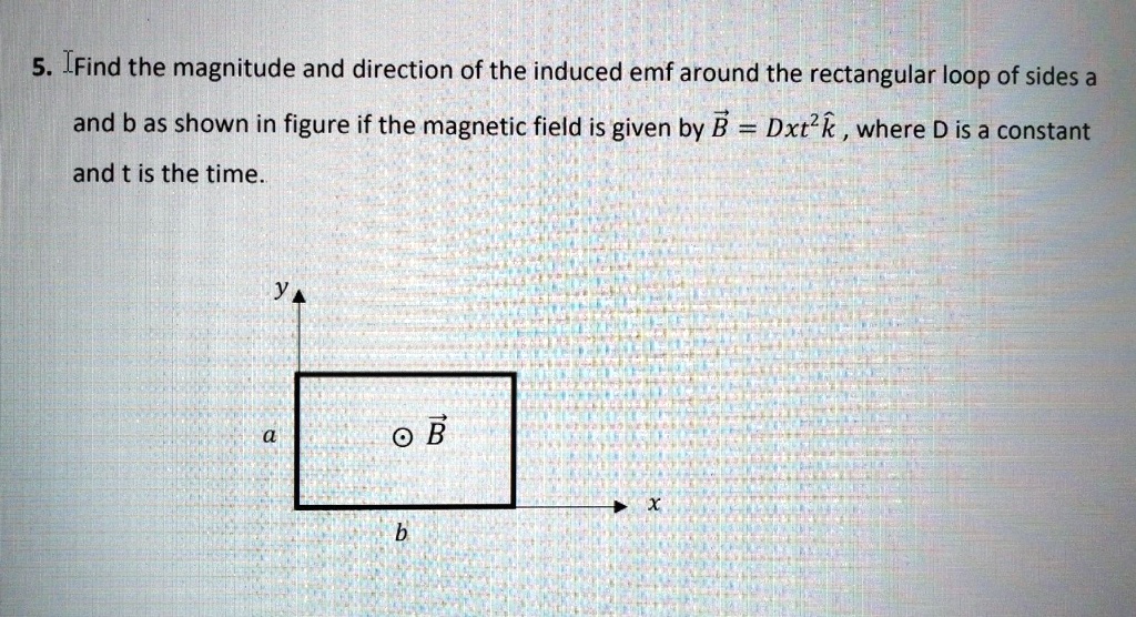 SOLVED: Find the magnitude and direction of the induced emf around the rectangular loop of sides ...