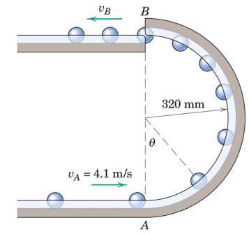 small steel balls each with a mass of 65 g enter the semicircular ...