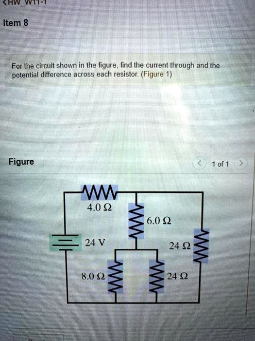 SOLVED: CHW Item 8 For the circuit shown in Ihe figure, find the current through and the ...