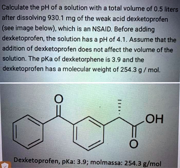 SOLVED: Calculate the pH of a solution with a total volume of 0.5 ...