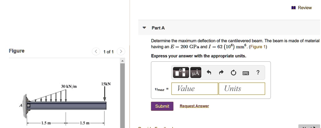 SOLVED: Part A Determine the maximum deflection of the cantilevered ...