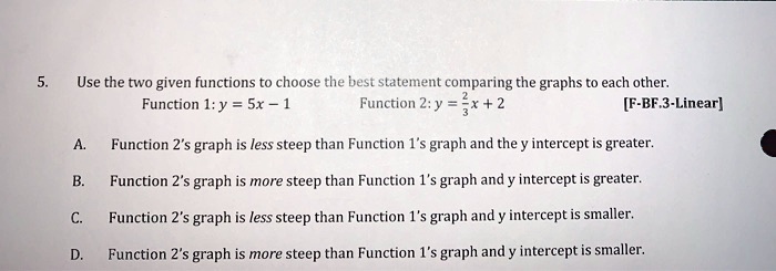 use the tvo given functions to choose the best slatement comparing the ...