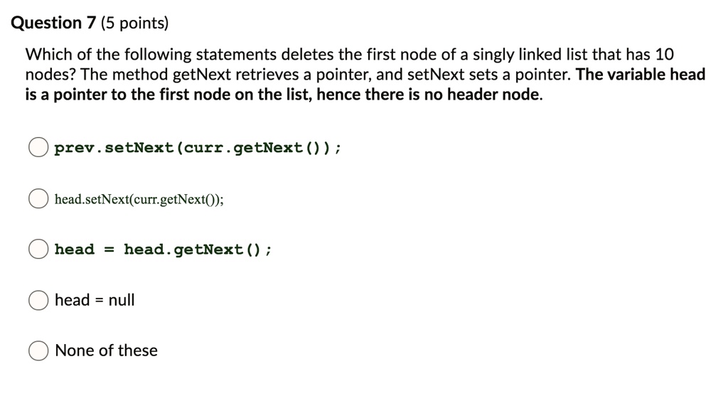 Solved Question 7 5 Points Which Of The Following Statements Deletes 2261