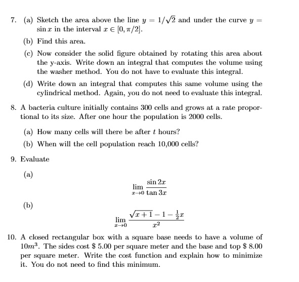 sketch the area above the line w 1v2 and under the curve y sin in the ...