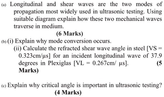 Longitudinal and shear waves are the two modes of propagation most ...