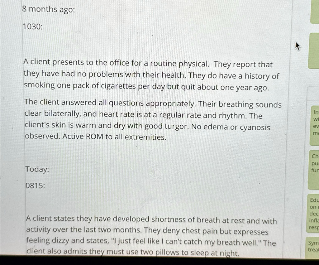 8 months ago 1030 a client presents to the office for a routine ...